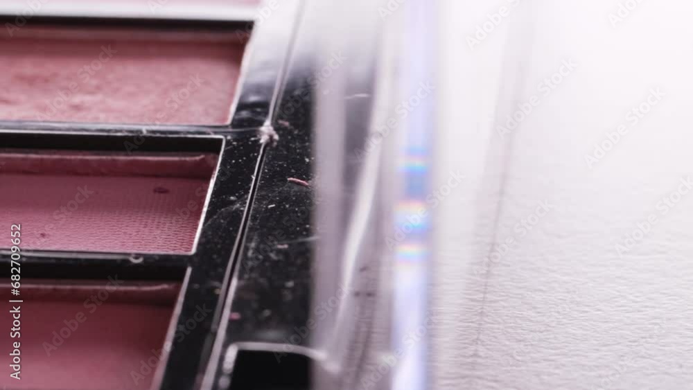 A set of modern eye shadows with powdery shades on a white background ...