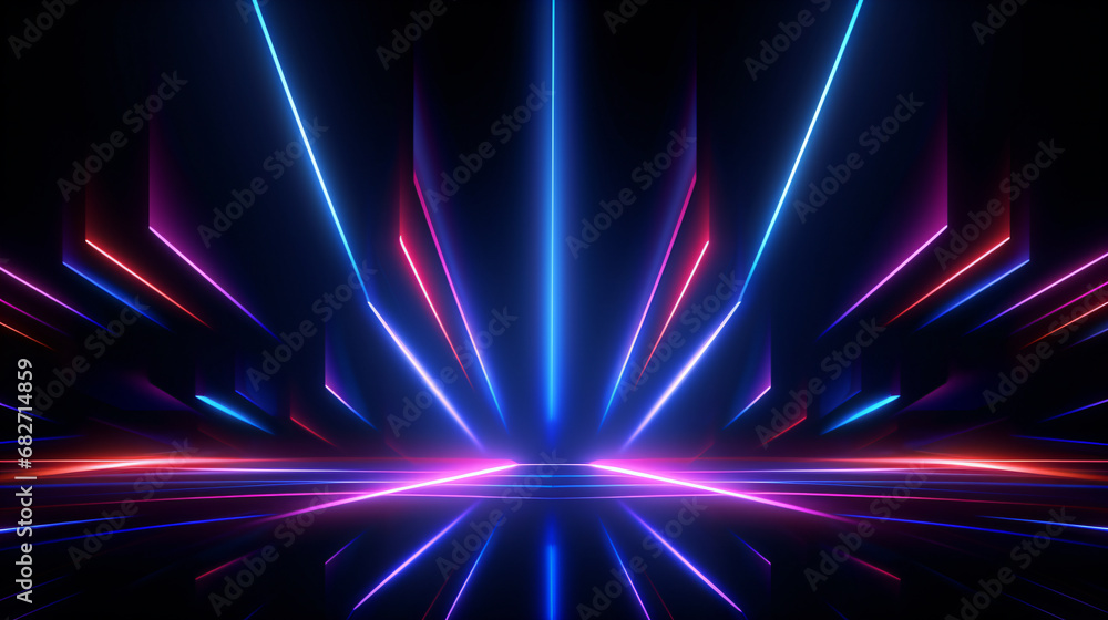 Abstract neon lights, colorful laser beams, laser shows, spectrum ...
