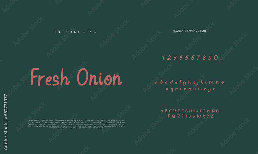 Fototapeta Handwritten Script font. Hand drawn brush style modern ...