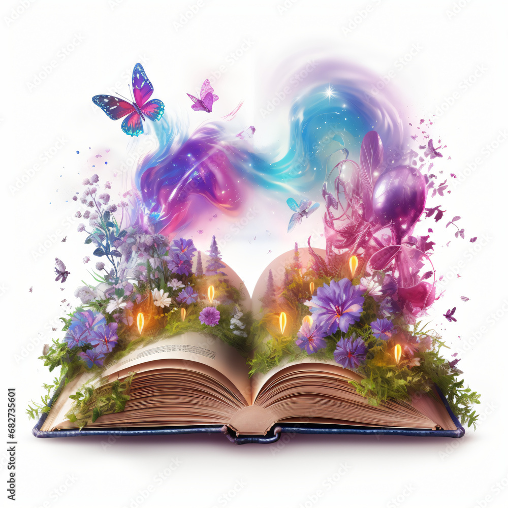Magical Book Clipart isolated on white background Stock Illustration ...