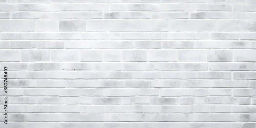 Vintage white washed brick wall texture for design. Panoramic ...
