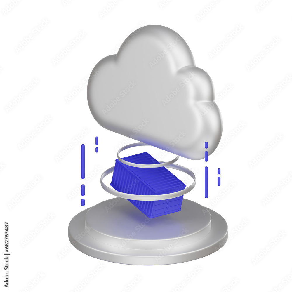 Unleash the power of efficiency with the Container as a Service 3D Icon ...