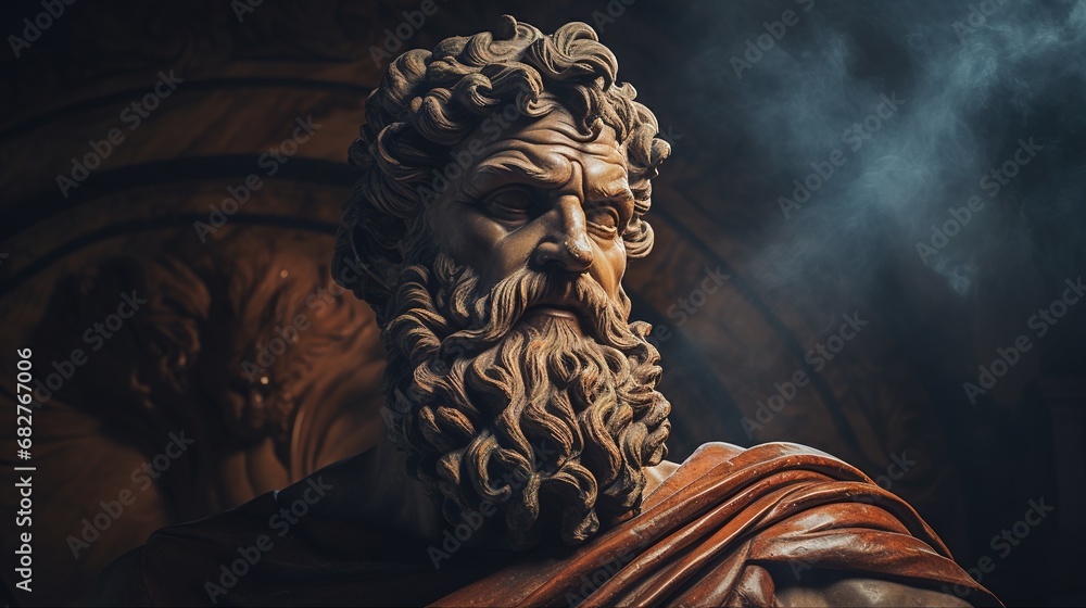 Generative AI, Stoicism concept, sculpture of a stoic, representing ...