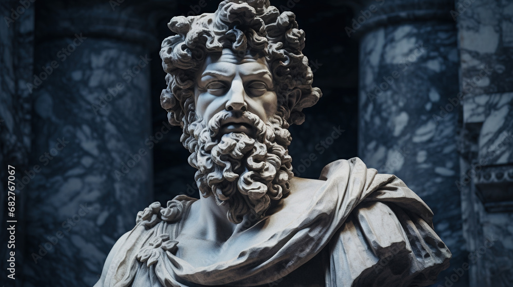 Generative AI, Stoicism concept, sculpture of a stoic, representing ...