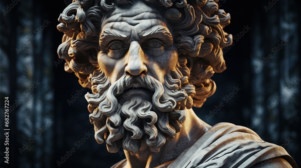 Generative AI, Stoicism concept, sculpture of a stoic, representing ...