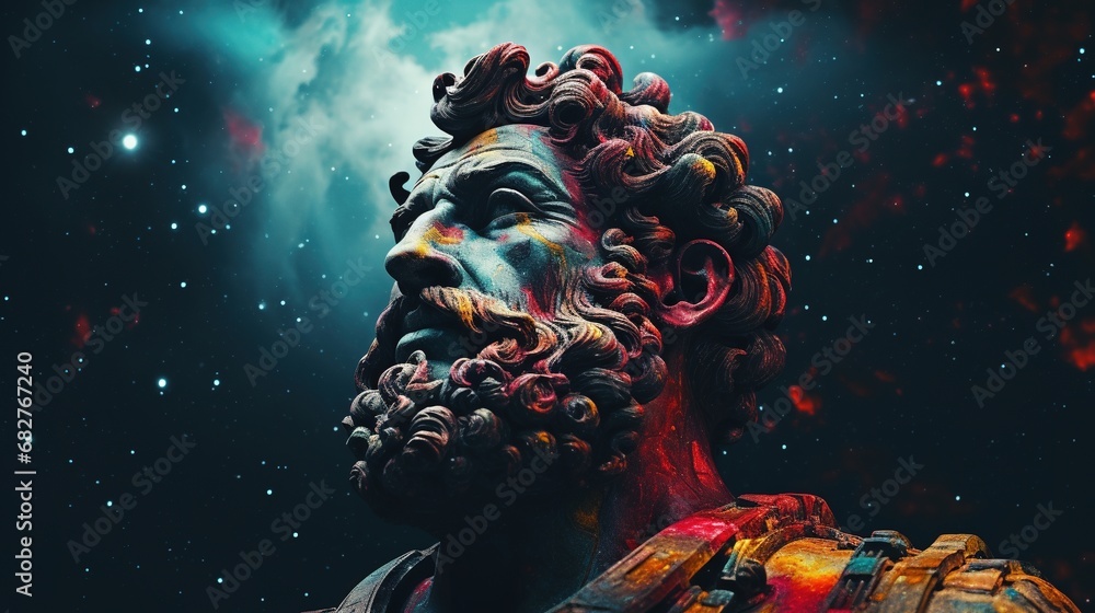 Generative AI, Stoicism concept, sculpture of a stoic, representing ...