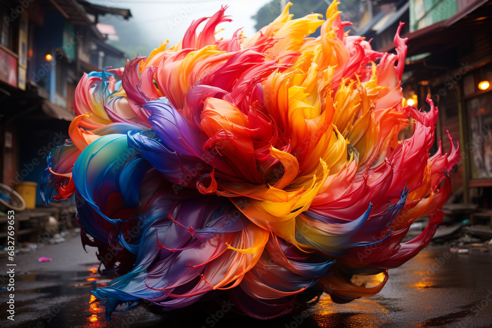 multicolor power and chaos of a tornado, with its twisting funnel of ...