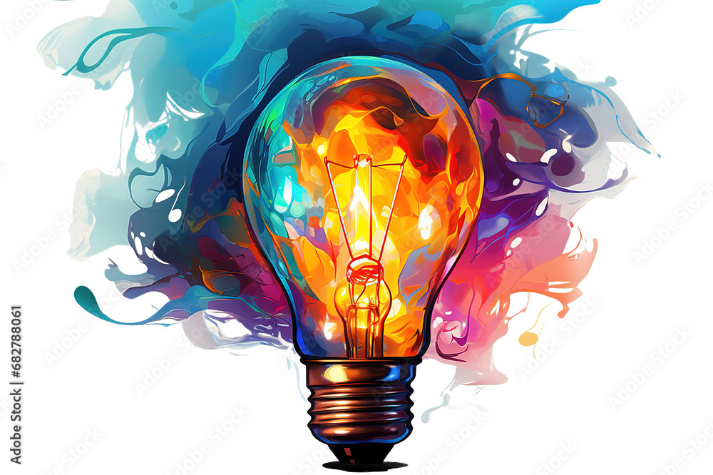 Light Bulb Brain with shining wireframe, Neural networks and artificial ...