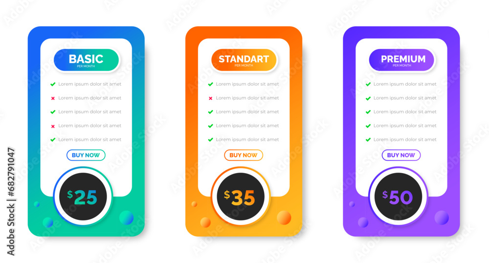 UI UX app pricing chart table Subscription design or website Pricing ...