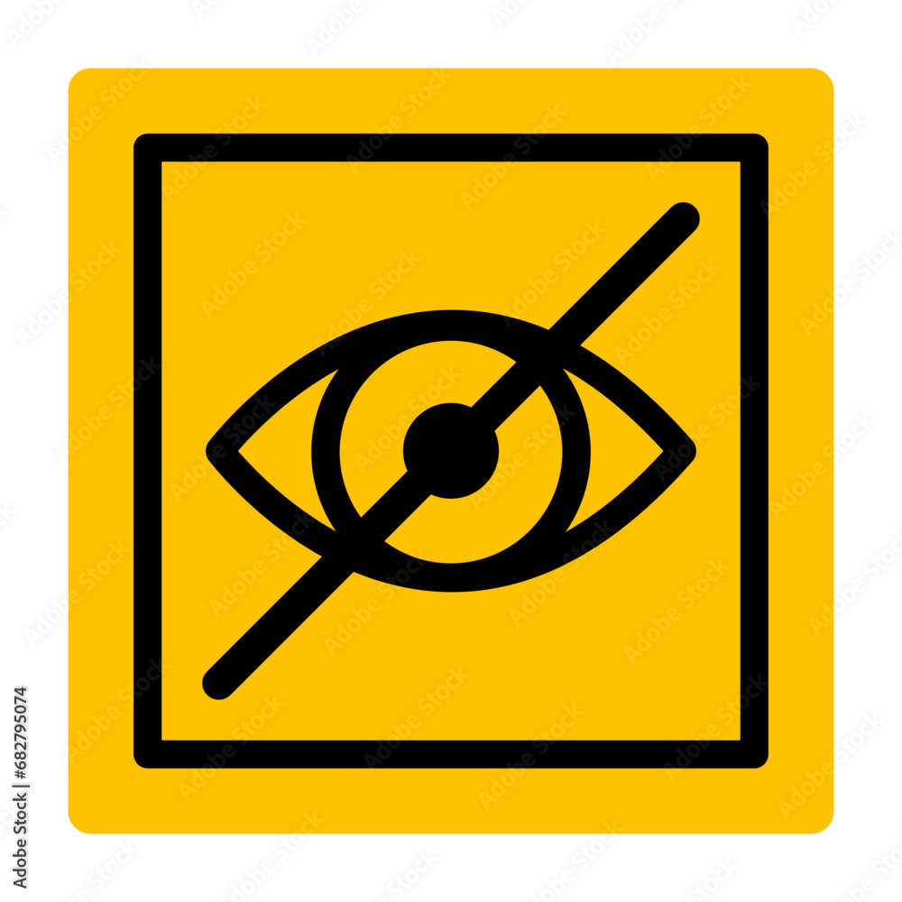 Blind people outline icon. No or low vision,blind eye line sign. Hidden ...