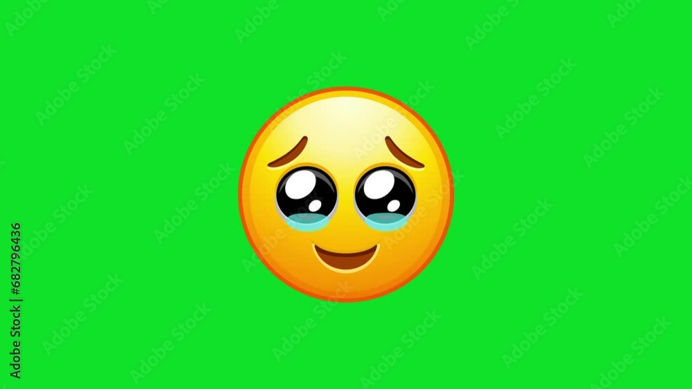 Face Holding Back Tears Animated Emoji. Alpha channel, transparent ...