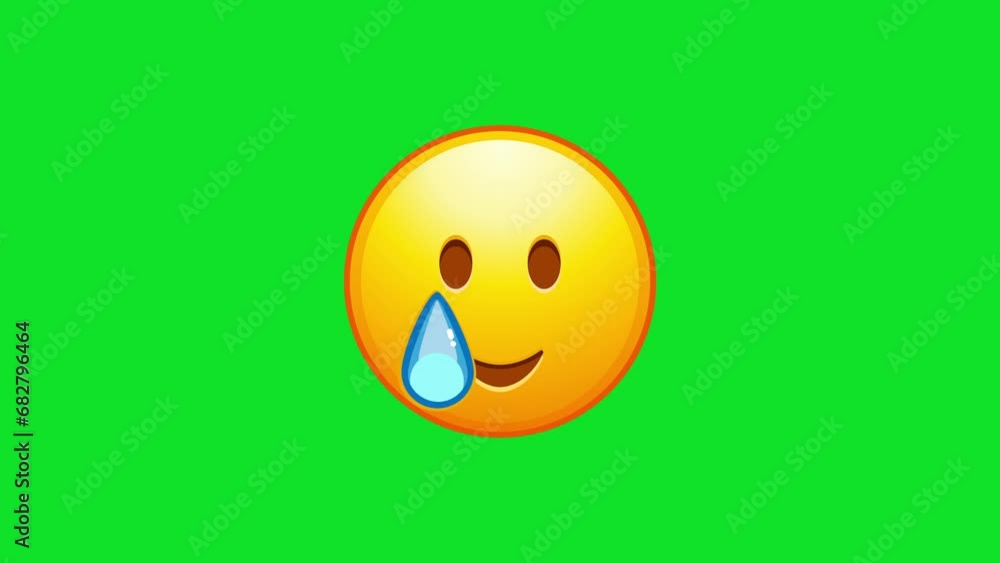 Smiling Face with Tear Animated Emoji. Alpha channel, transparent ...