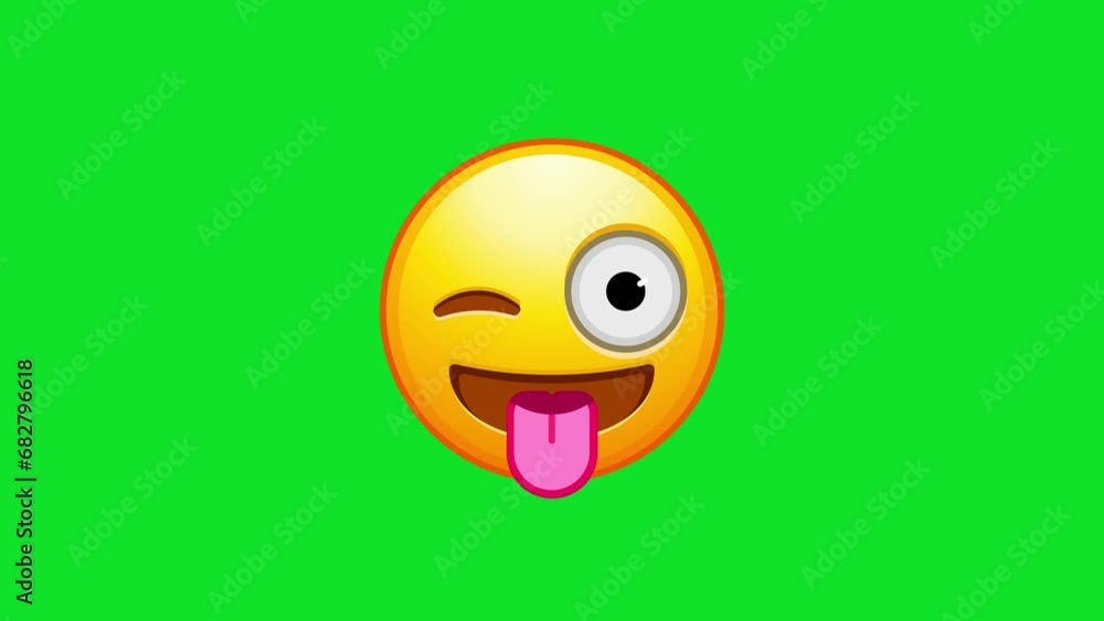 Winking emoji with tongue. Crazy emoticon with stuck-out tongue and ...