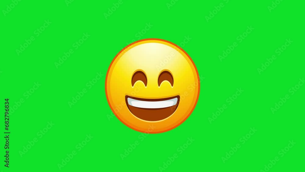 Beaming emoji with smiling eyes. Grinning emoticon with radiant smile ...