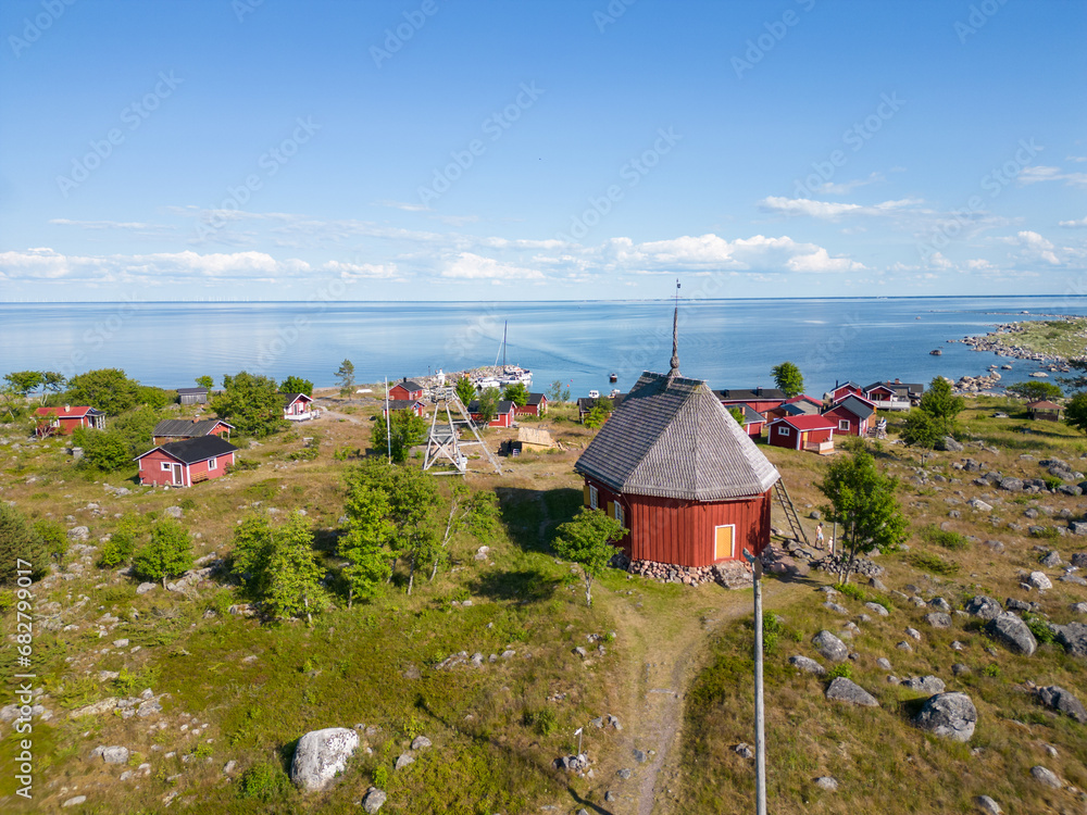 Maakalla island and its fishing village, Finland. Popular summer ...