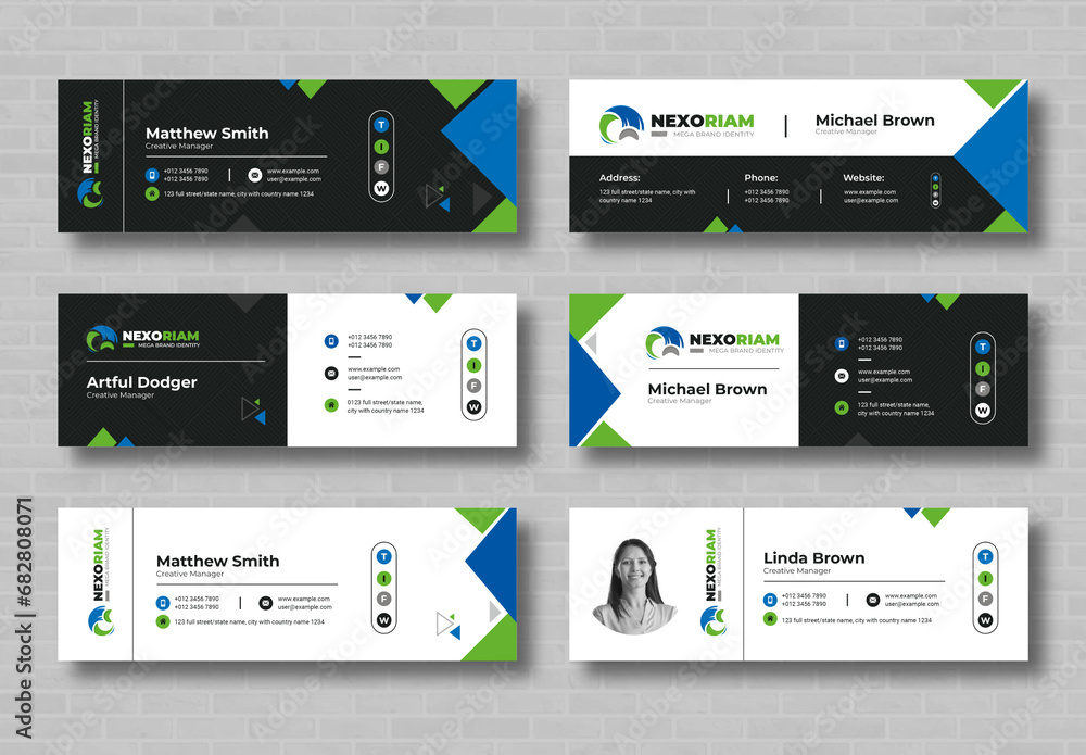 Email Signature Layout Stock Template | Adobe Stock