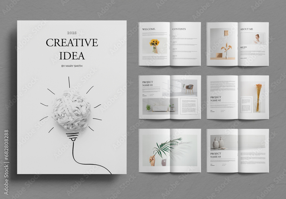Minimalist Clean & Simple Magazine Layout Stock Template | Adobe Stock