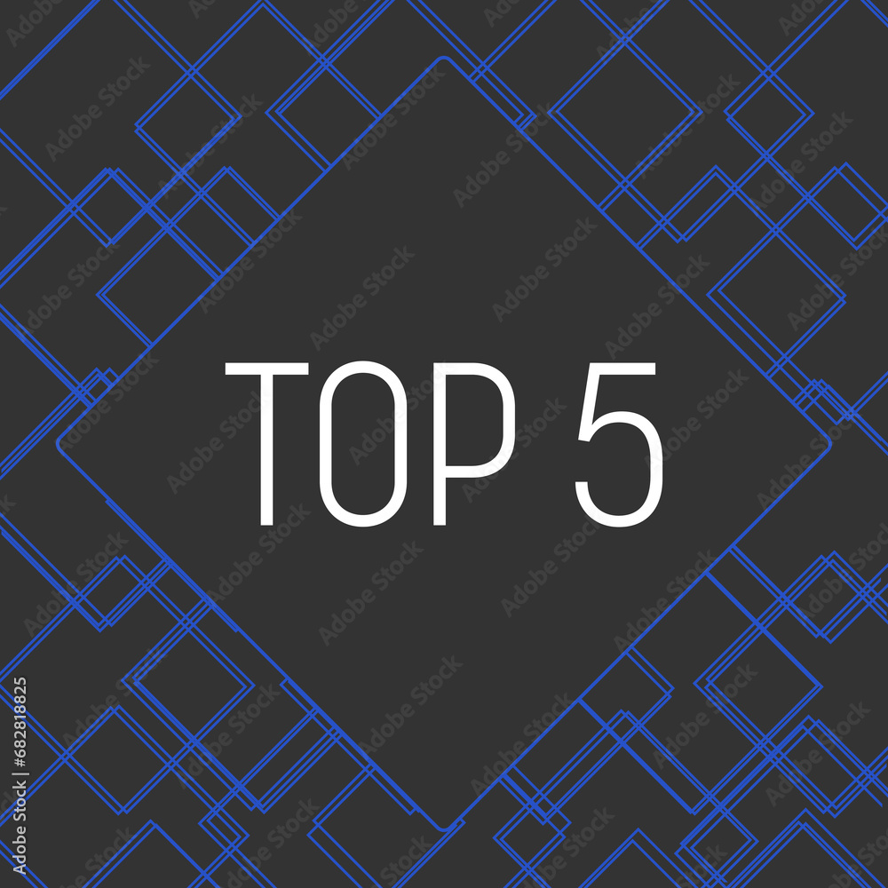 Top Five Dark Squares Grid Blue Lines Texture Box Text Stock ...