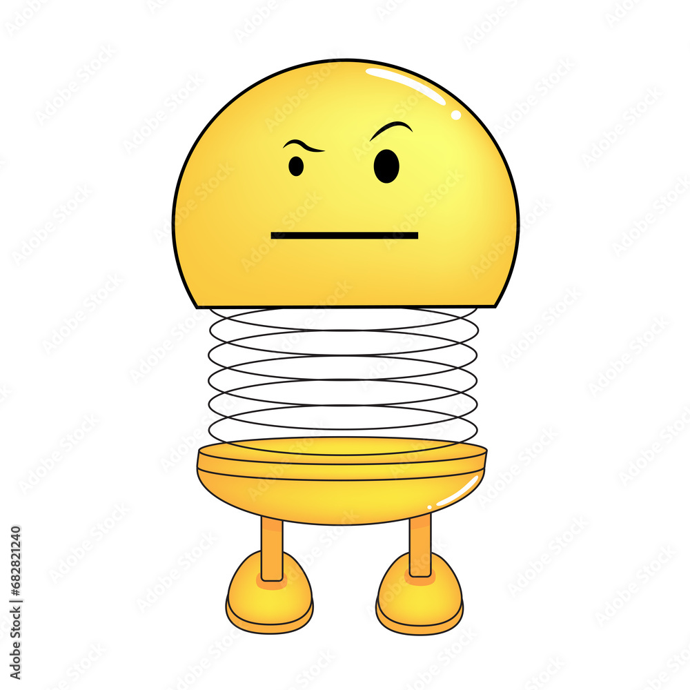 Vector illustration of spiral emoticon with body and legs. Cartoon ...