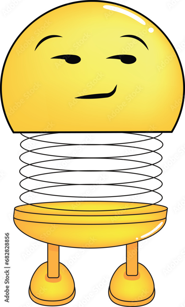 Vector illustration of spiral emoticon with body and legs. Spiral Emoji ...