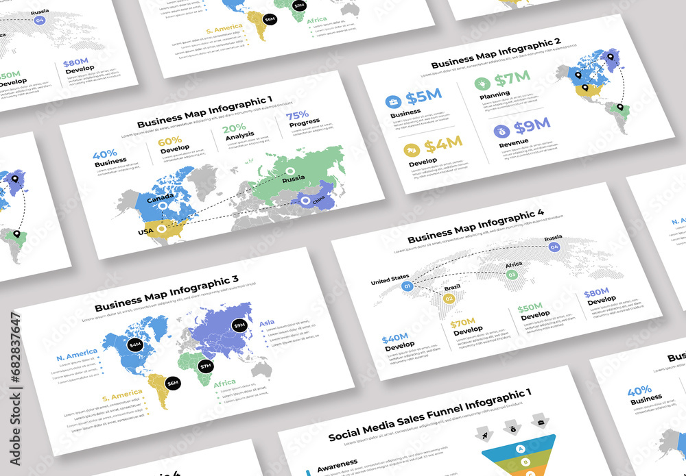Business Map Infographic Stock Template | Adobe Stock