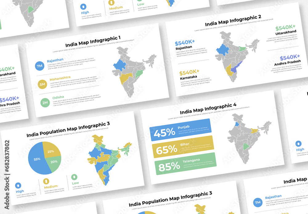 India Map Infographic Stock Template | Adobe Stock