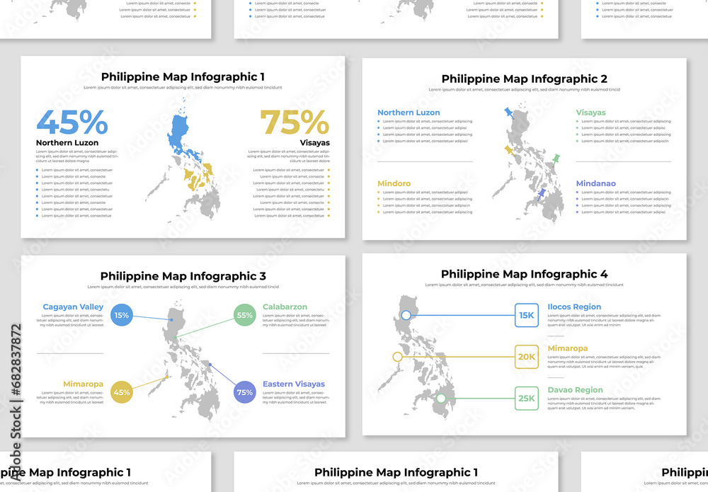 Philippine Map Infographic Stock Template | Adobe Stock