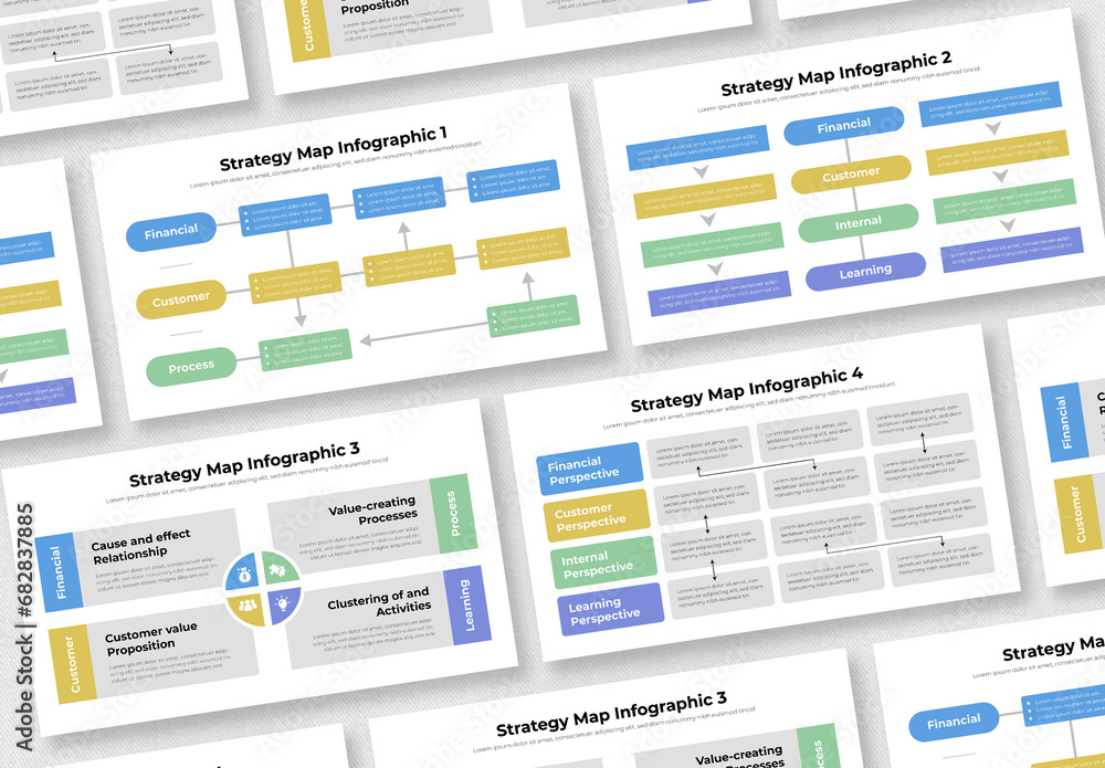 Strategy Map Infographic Stock Template | Adobe Stock
