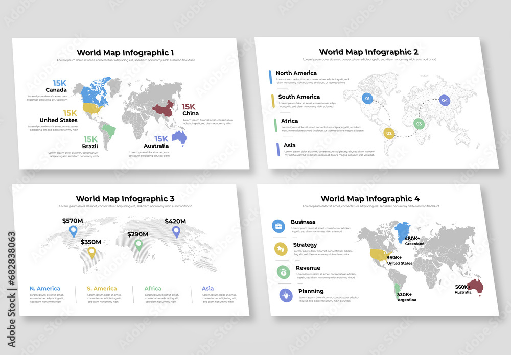 World Map Infographic Stock Template | Adobe Stock