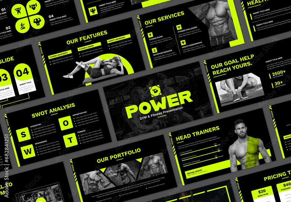 GYM and Fitness Presentation Template Stock Template | Adobe Stock