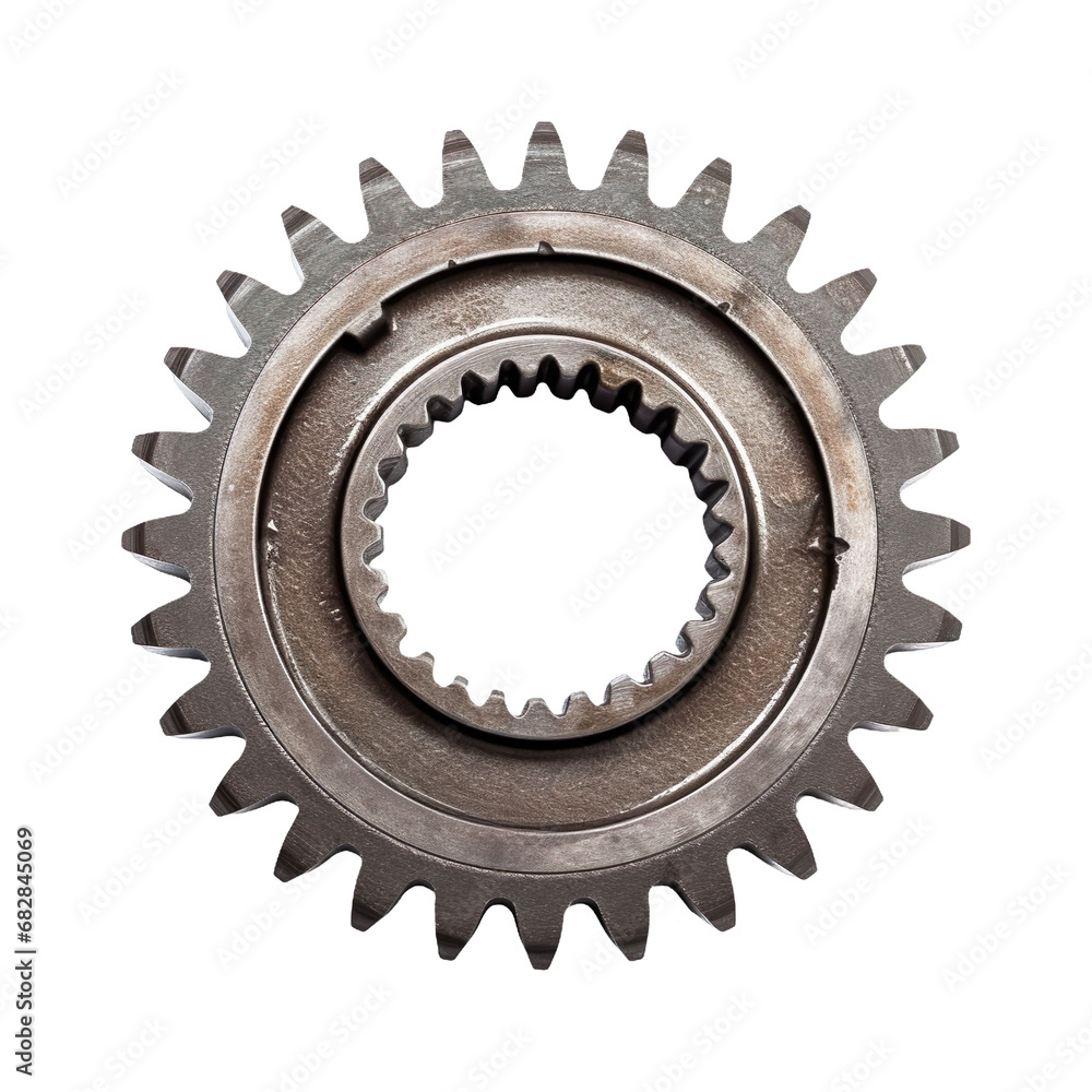 Old metal gear wheel or pinion part Motorcycle Gear isolated on ...