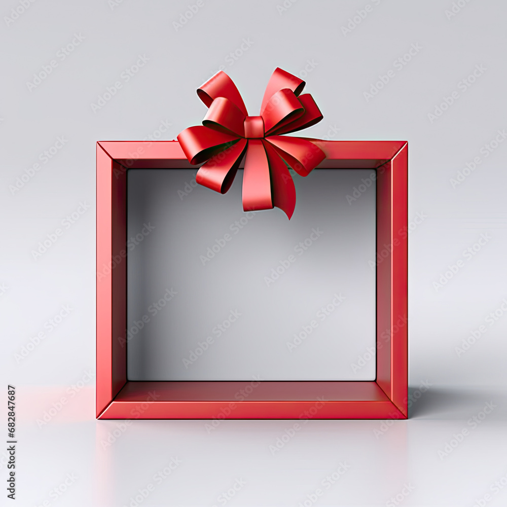 gift box with red ribbon,Exhibition booth or blank gift box product ...