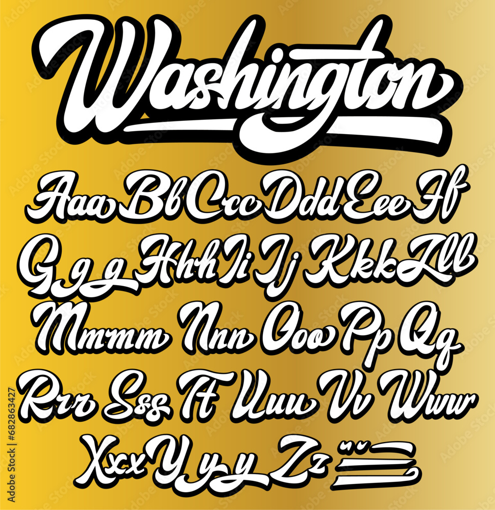 Vintage English alphabet stylized as a script for calligraphic ...