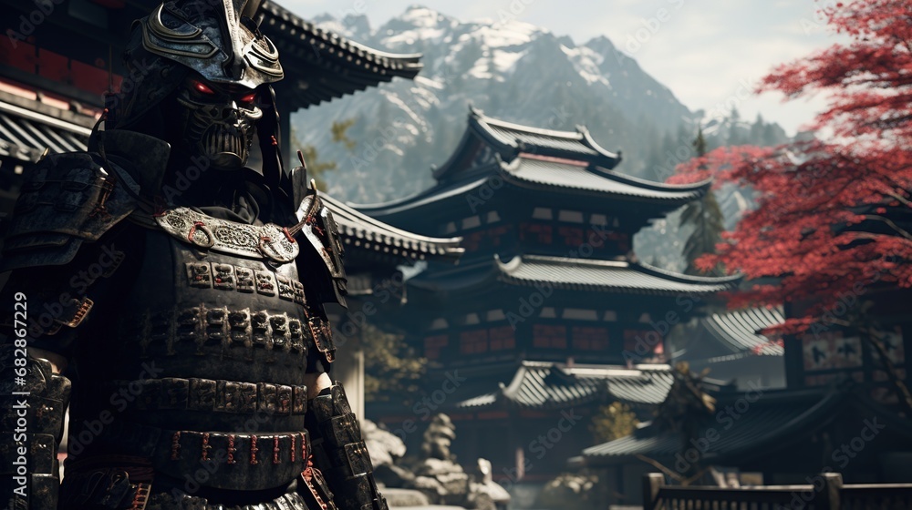 Samurai by the Japan houses, a member of a powerful military caste in ...