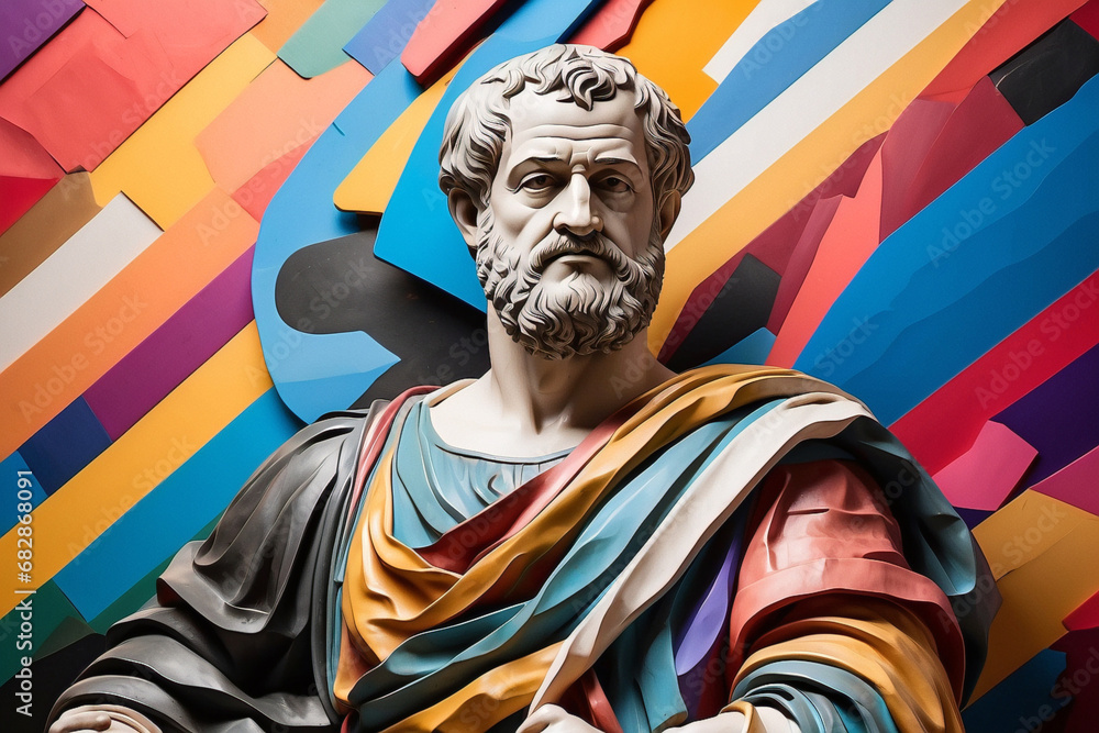 Aristotle bust sculpture, the Greek philosopher. Illustration of the ...