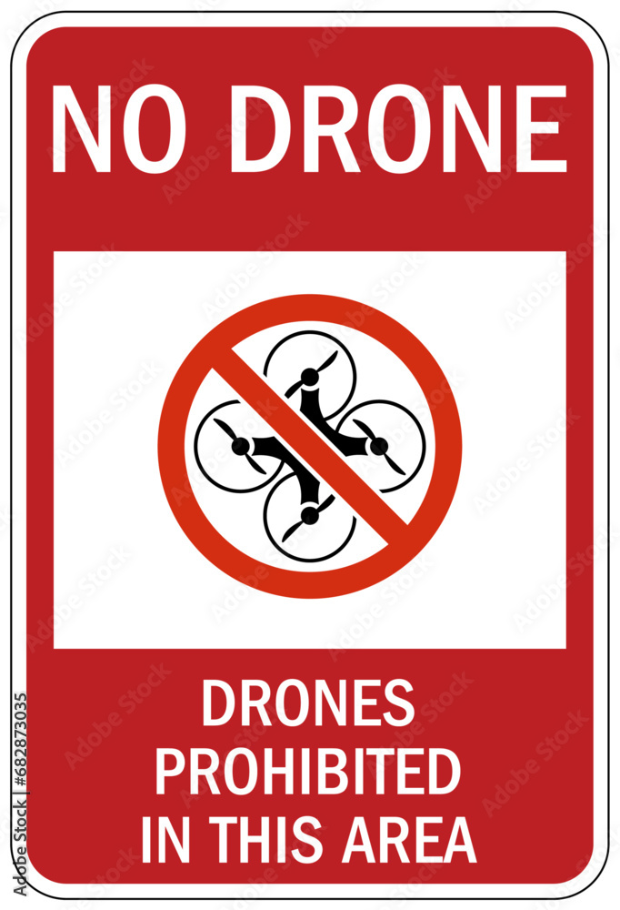 No drone warning sign drones prohibited in this area Stock Vector ...