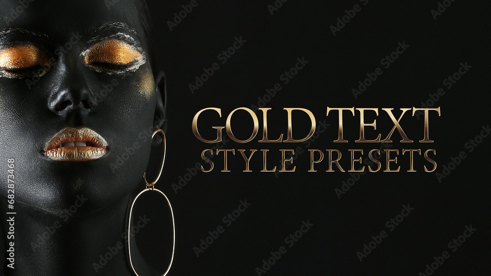 Gold Text Style Presets Stock Template | Adobe Stock