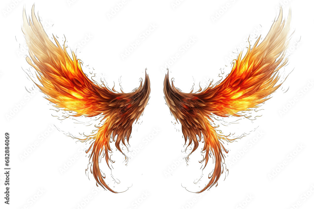 fire wings burn PNG isolated on white transparent background Stock ...