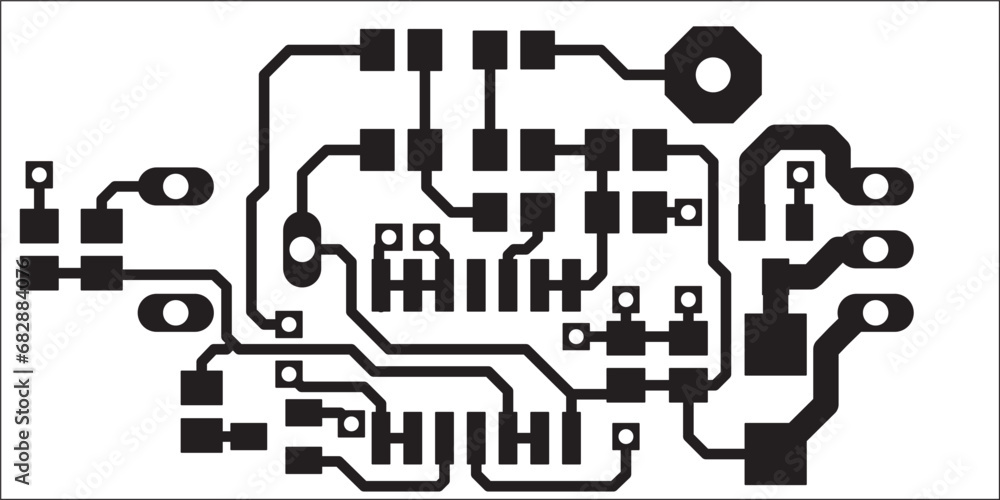 Electric background. Vector pcb pattern. Printed circuit board of an ...