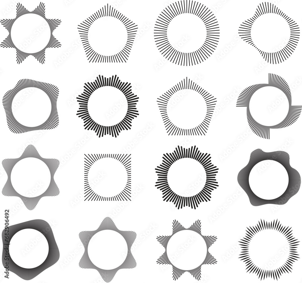 vector radial lines in geometric forms Stock Vector | Adobe Stock