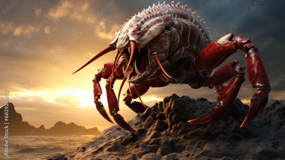 angry scorpion monster background wallpaper ai generated image Stock ...