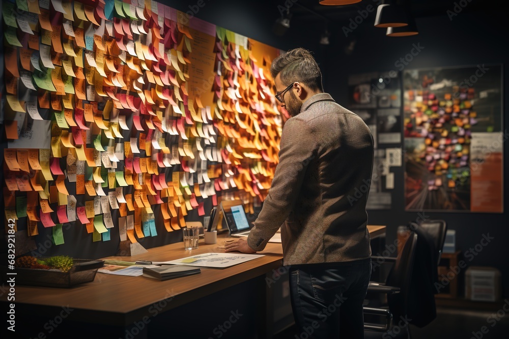 Task Master: With a focused expression, the business man oversees his ...