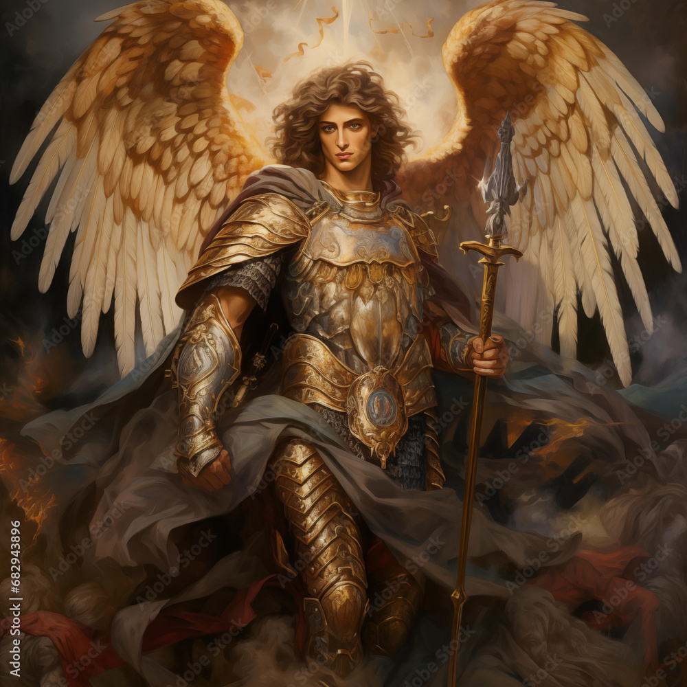 Archangel Saint Michael Warrior Angel from Bible Stock Illustration | Adobe Stock