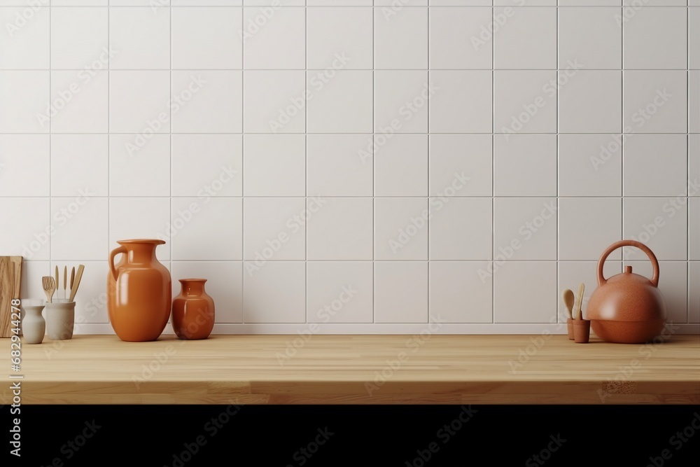 Minimal cozy counter mockup design for product presentation background ...