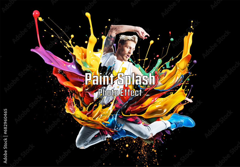 Paint Splash Photo Effect Stock Template | Adobe Stock