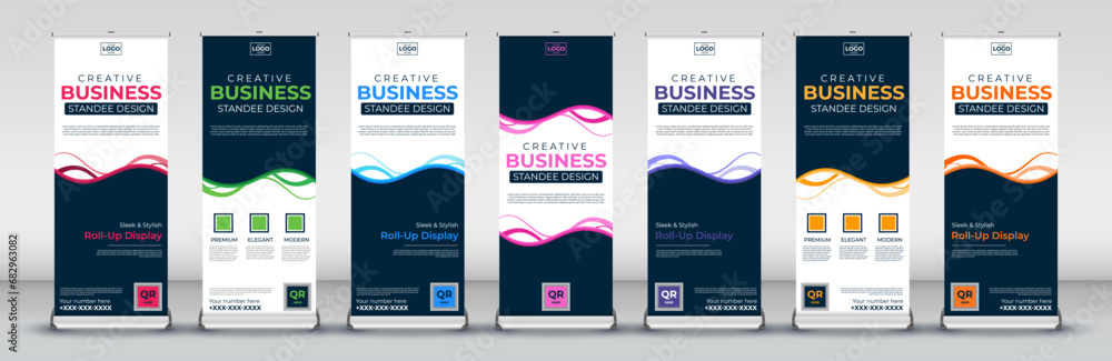 Modern roll up Banner Design set for signboard Advertising Template ...