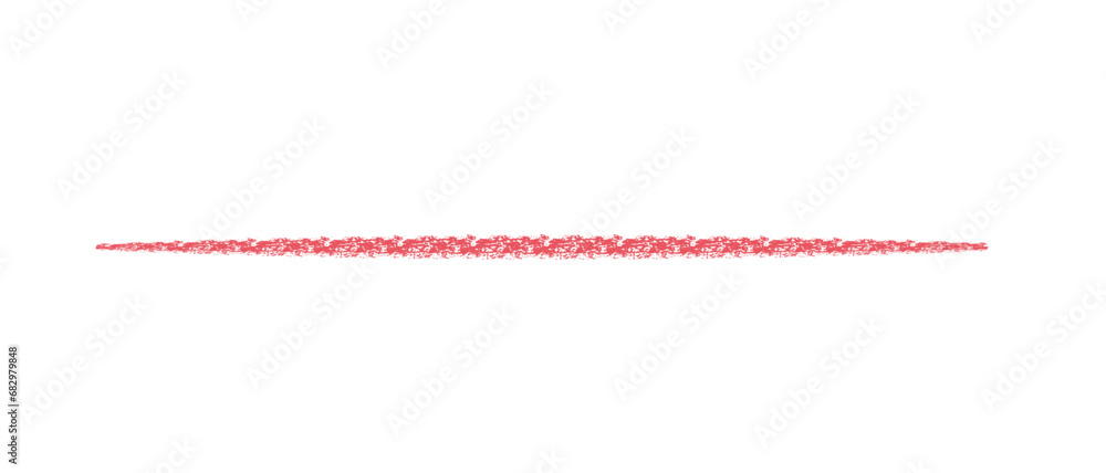 Hand drawn red thin simple line drawn with wax crayon, chalk or ...