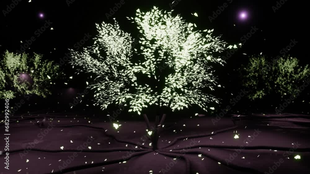 Autumn leaf fall animation. Abstract falling autumn leaves. Tree Of ...