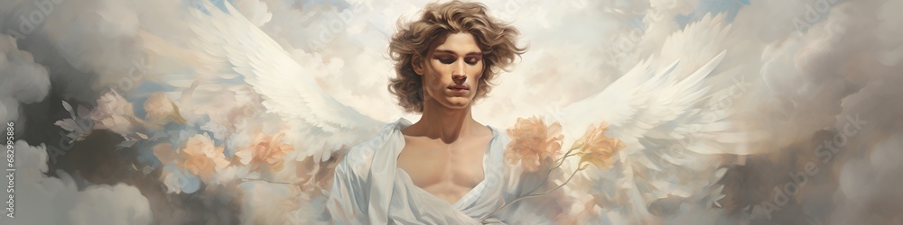 Angel man in the heaven, a spiritual being believed to act as an ...