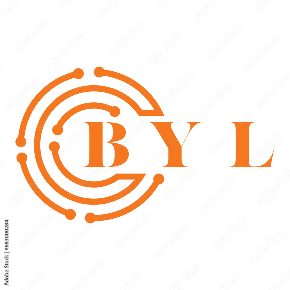 BYL letter design. BYL letter technology logo design on white ...